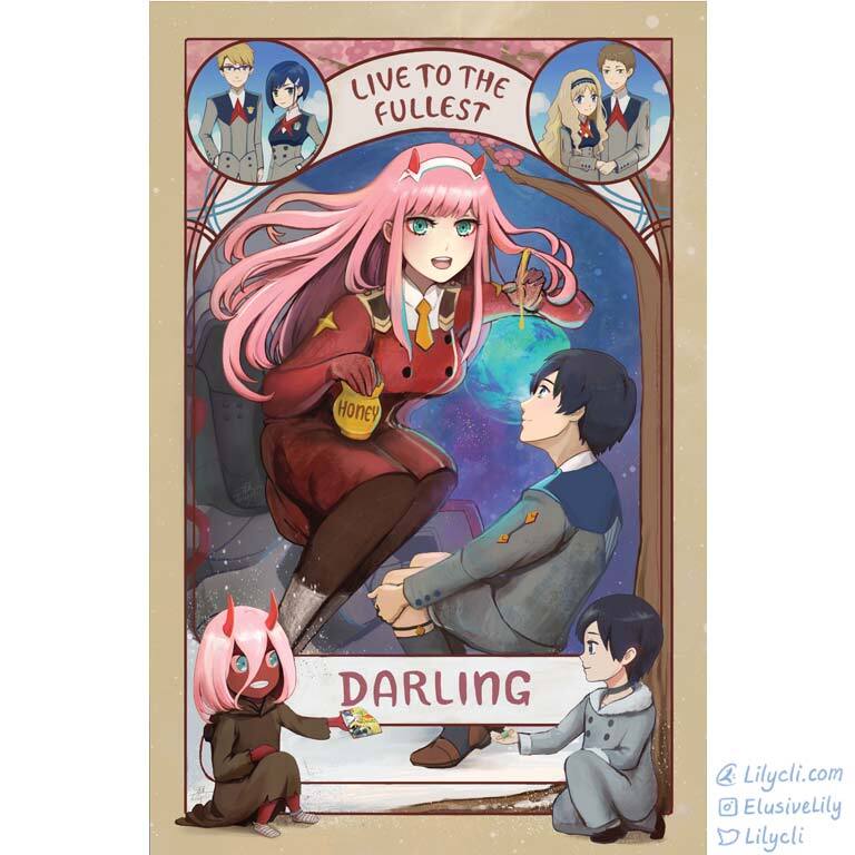 Zero Two Poster Print | Lilycli and UpbeatPals at ClirStudio, art by ...