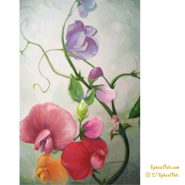 Sweet Pea Fairy Poster Print | Lilycli and UpbeatPals at ClirStudio ...